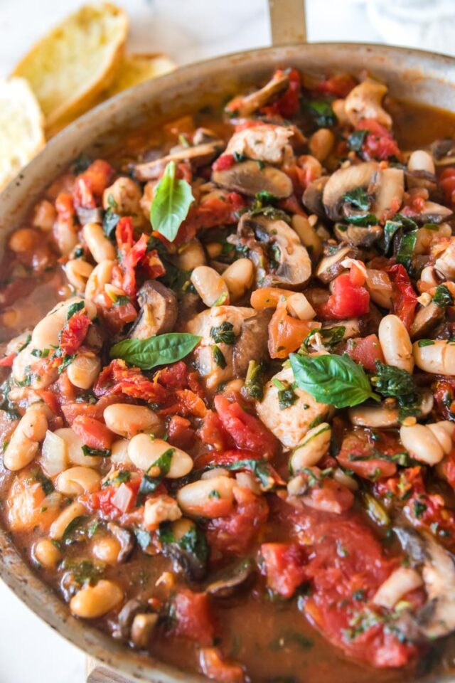 Tuscan Chicken with White Beans - Feast and Farm