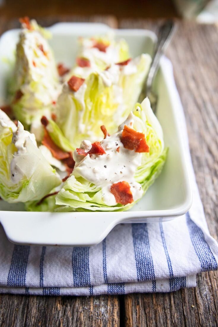 Iceberg lettuce wedge salad - Feast and Farm